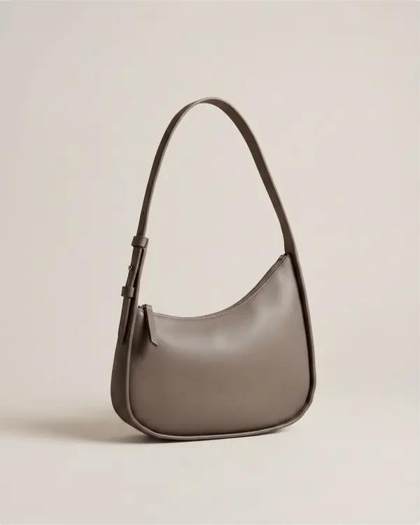 Quince Italian Leather Asymmetrical Mini Shoulder Bag - Mink