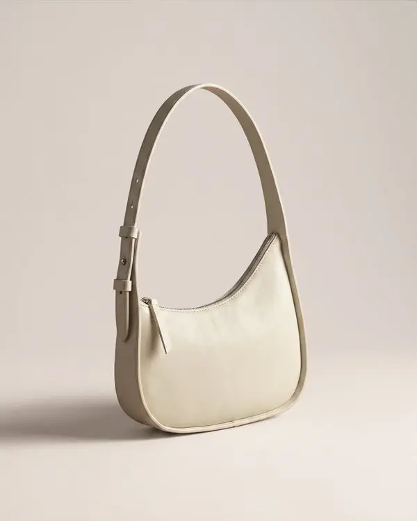 Quince Italian Leather Asymmetrical Mini Shoulder Bag - Soft Ivory