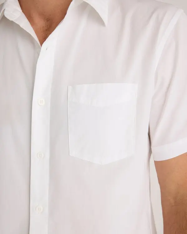 Quince Stretch Poplin Short Sleeve Shirt - White