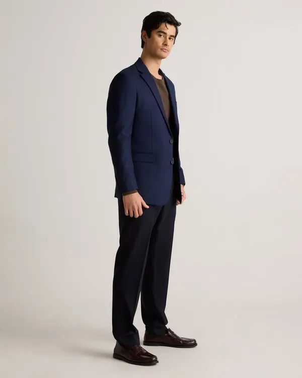Quince Stretch Wool Blazer - Navy