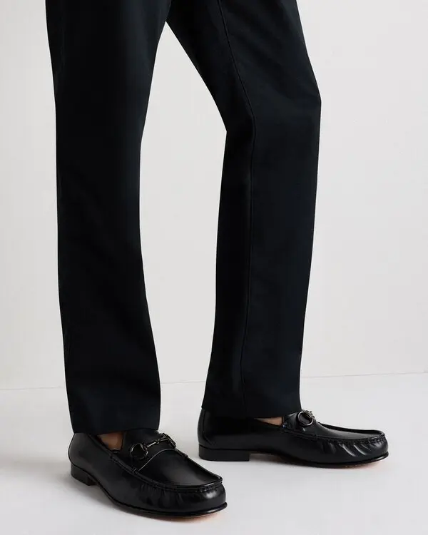 Quince Calfskin Leather Horsebit Loafer - Black