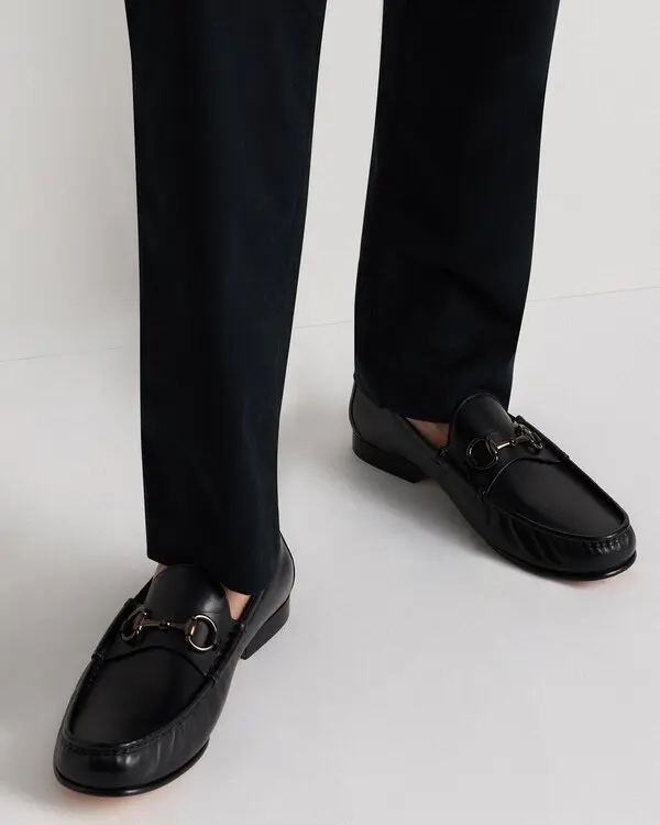 Quince Calfskin Leather Horsebit Loafer - Black