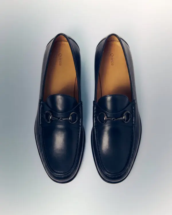 Quince Calfskin Leather Horsebit Loafer - Black