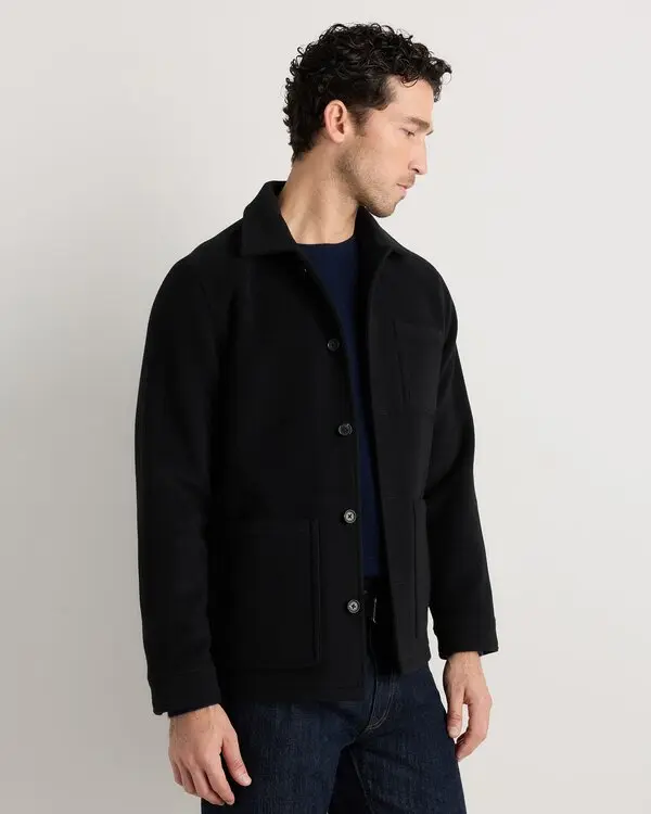 Quince Wool Cashmere Chore Jacket - Black