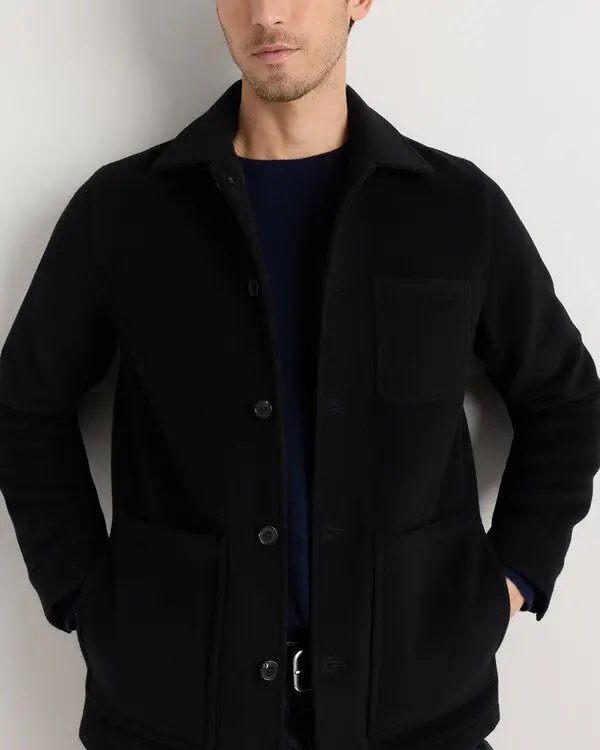 Quince Wool Cashmere Chore Jacket - Black