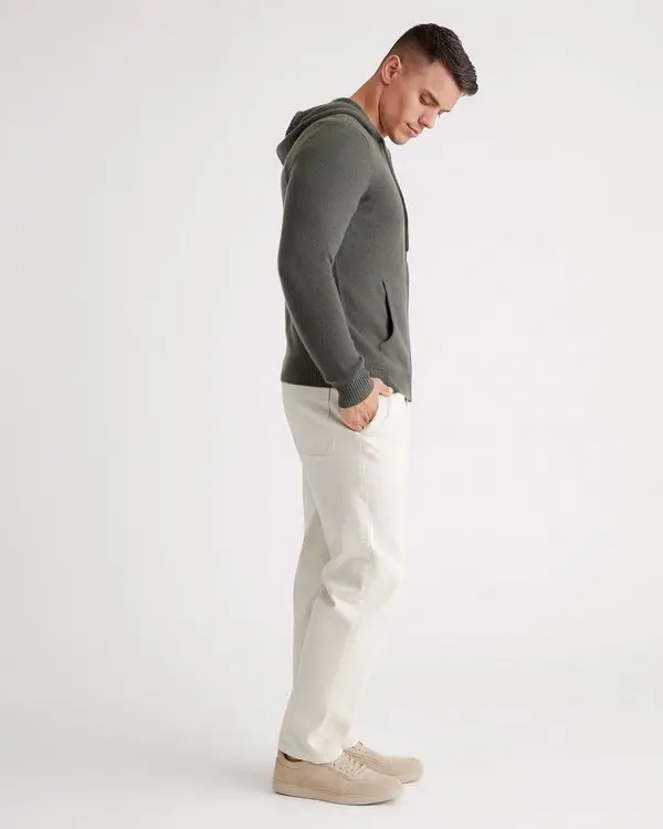 Quince Cashmere Full-zip Hoodie - Moss