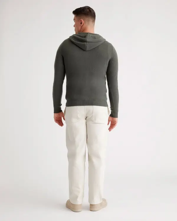 Quince Cashmere Full-zip Hoodie - Moss