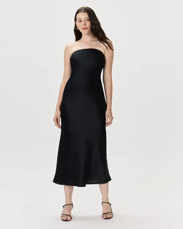 Quince Strapless Midi Dress - Black