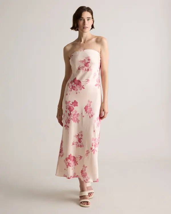 Quince Strapless Midi Dress - Bouquet Symphony