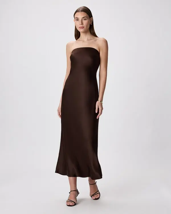 Quince Strapless Midi Dress - Hot Fudge