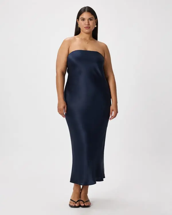 Quince Strapless Midi Dress - Navy