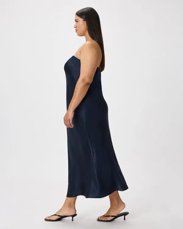 Quince Strapless Midi Dress - Navy