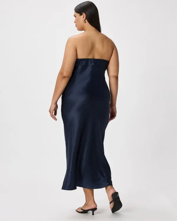 Quince Strapless Midi Dress - Navy