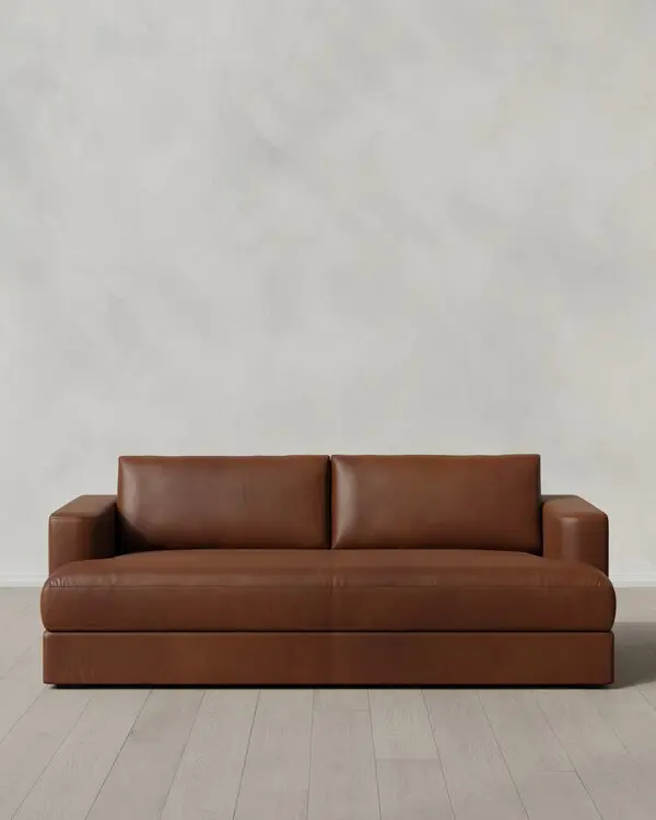 Quince Sierra Curved Arm Leather Sofa - Espresso