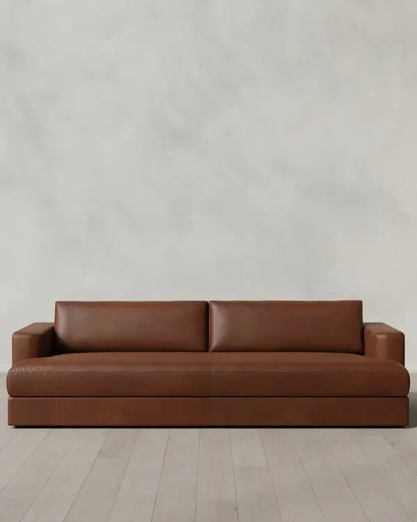 Quince Sierra Curved Arm Leather Sofa - Espresso