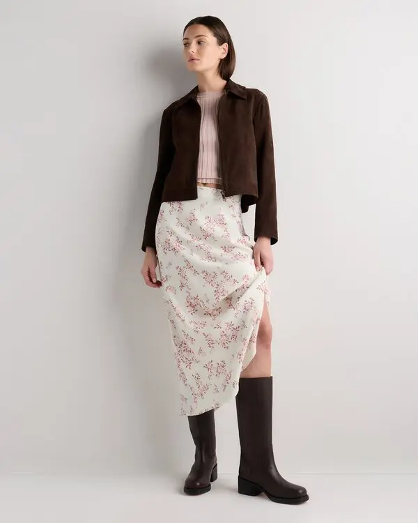 Quince Italian Leather Knee-high Block Heel Boots - Coffee Bean