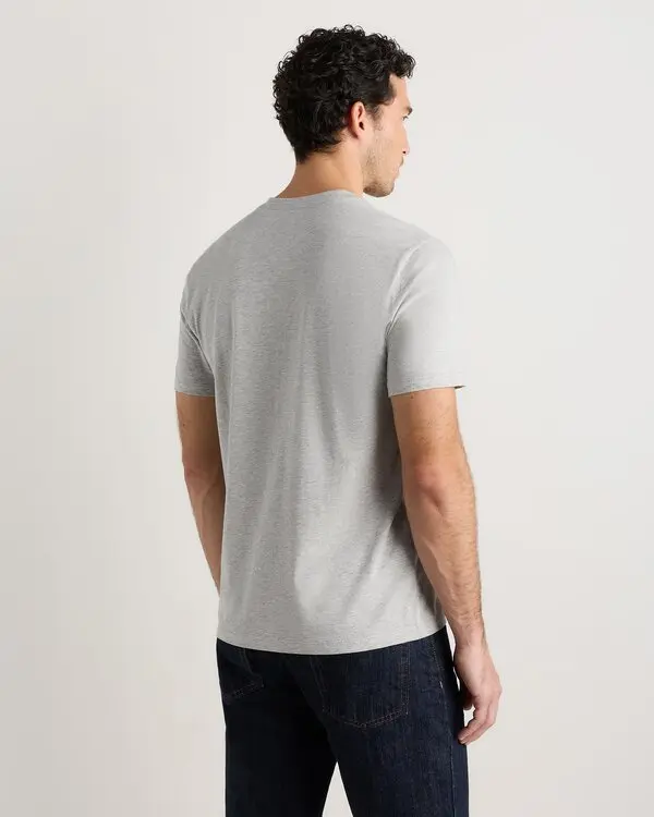 Quince 100% Pima Cotton Luxe Touch V-neck T-shirt - Heather Grey