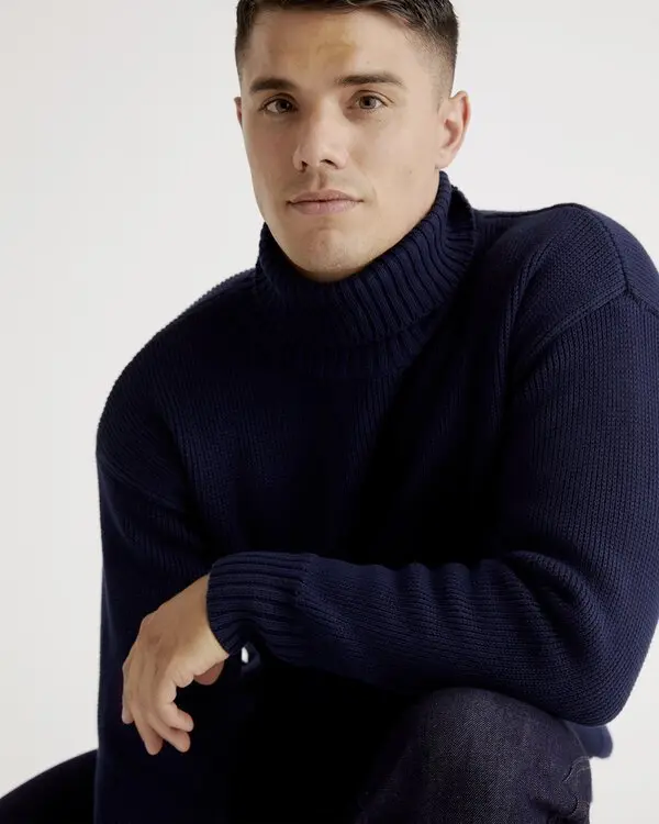 Quince Turtleneck Sweater - Navy