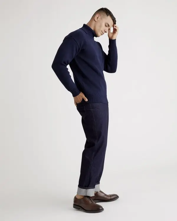 Quince Turtleneck Sweater - Navy