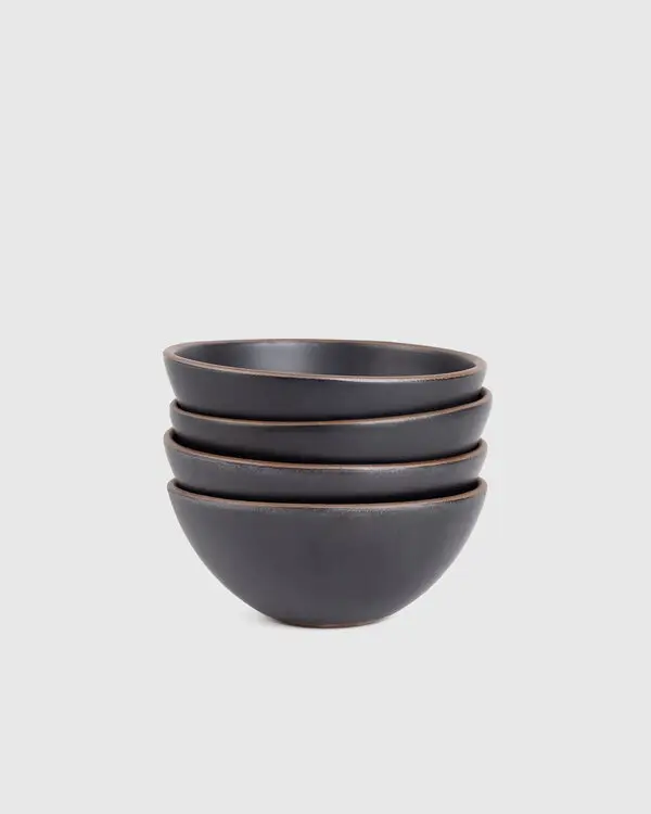 Quince East Fork Soup Bowl, Set Of 4 - Black Mountain