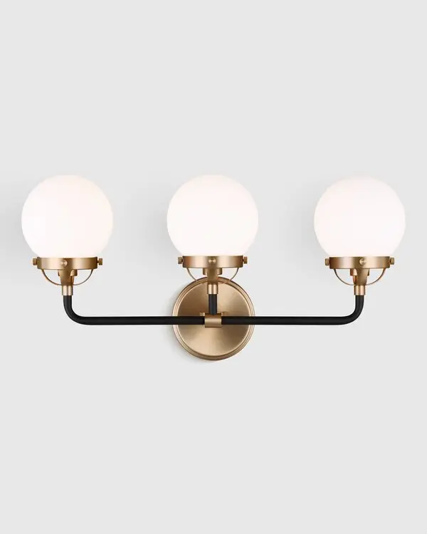 Quince Triple Globe Steel Sconce