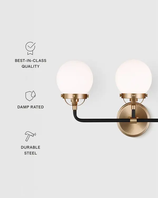 Quince Triple Globe Steel Sconce