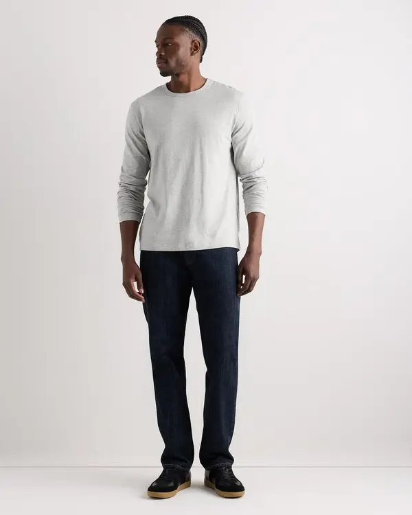 Quince 100% Pima Cotton Luxe Touch Long Sleeve T-shirt - Heather Grey