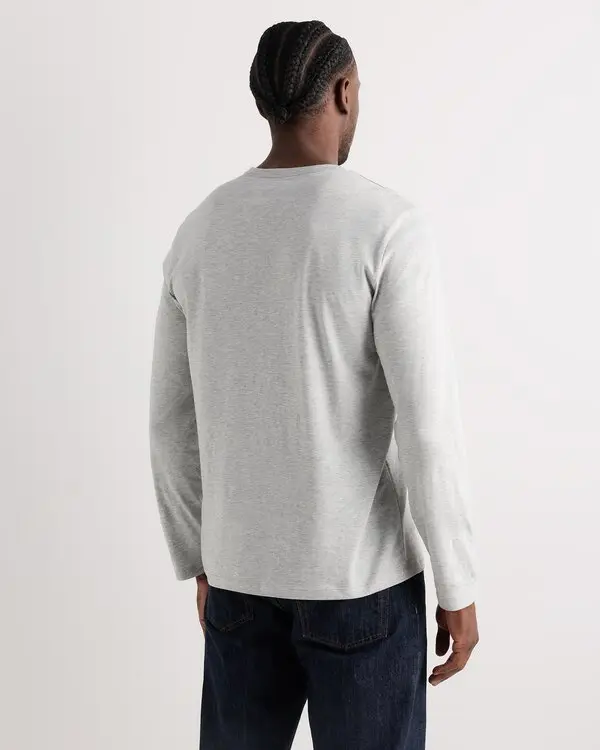 Quince 100% Pima Cotton Luxe Touch Long Sleeve T-shirt - Heather Grey