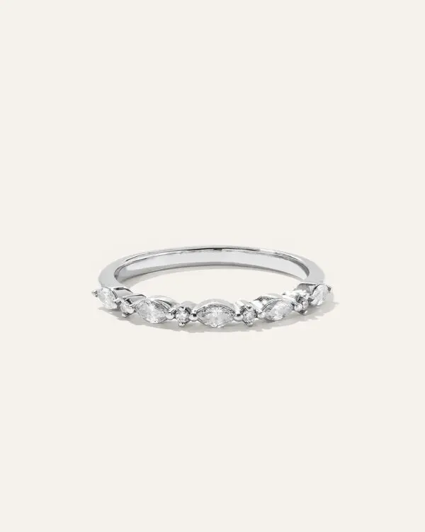 Quince Diamond Alternating Marquise And Round Band Ring - White Gold