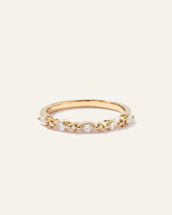 Quince Diamond Alternating Marquise And Round Band Ring - Yellow Gold