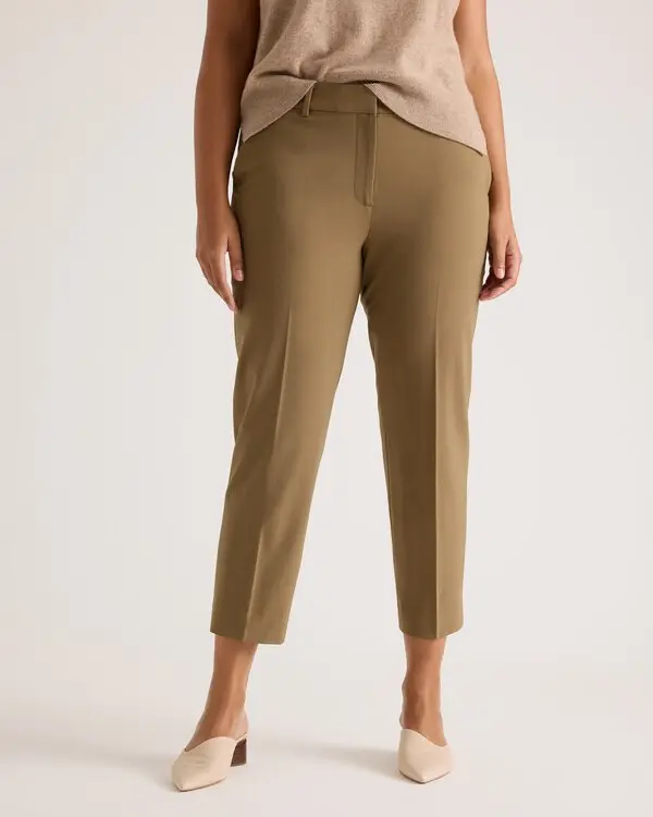 Quince Italian Wool Slim Leg Ankle Pants - Sahara Camel