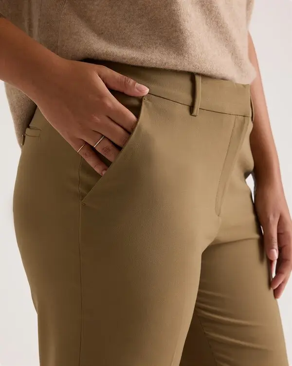 Quince Italian Wool Slim Leg Ankle Pants - Sahara Camel
