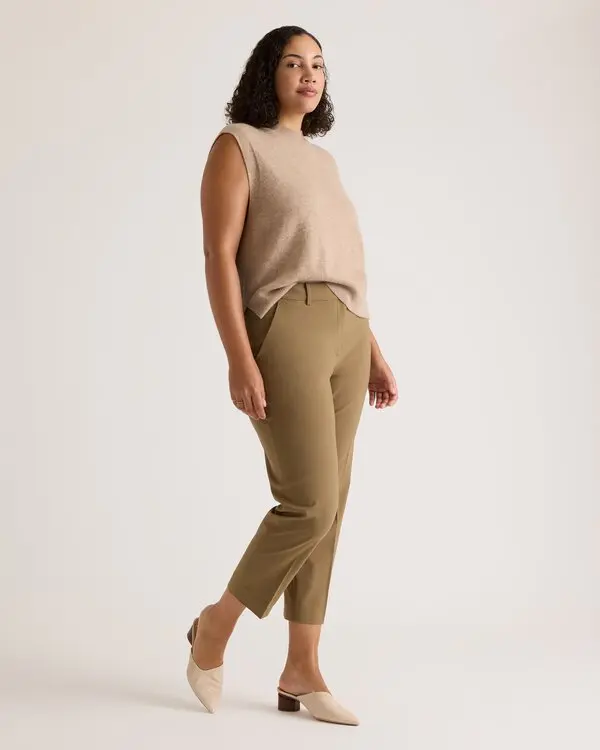 Quince Italian Wool Slim Leg Ankle Pants - Sahara Camel