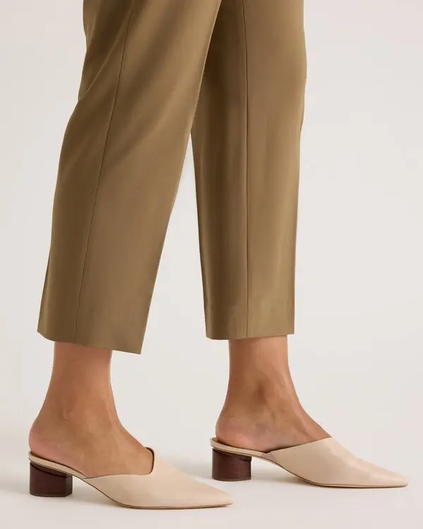 Quince Italian Wool Slim Leg Ankle Pants - Sahara Camel