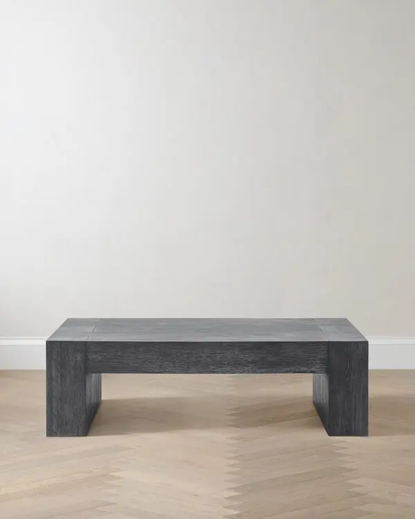 Quince Reclaimed Oak Waterfall Coffee Table - Black