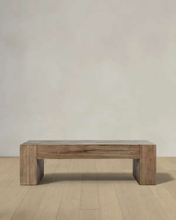 Quince Reclaimed Oak Waterfall Coffee Table - Cafe Brown