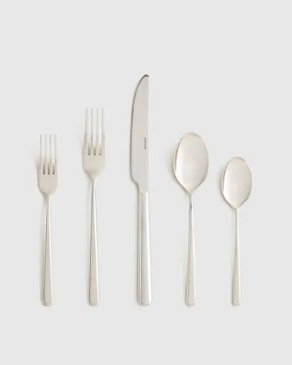 Quince Gia Minimalist 20 Piece Flatware Set - Polished Stainless Steel