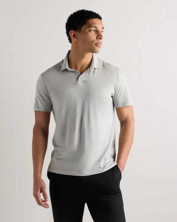 Quince 100% Pima Cotton Luxe Touch Polo - Heather Grey