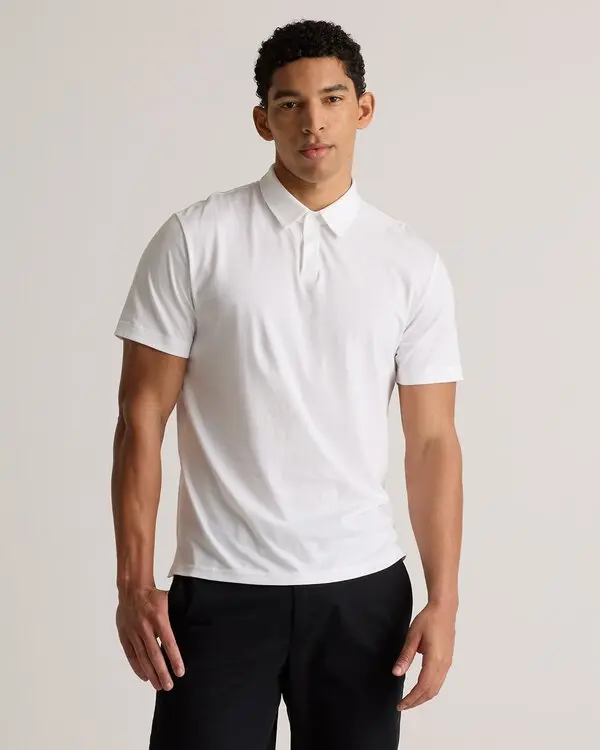Quince 100% Pima Cotton Luxe Touch Polo - White