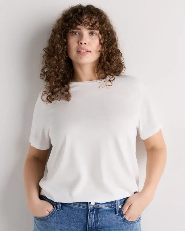 Quince Cotton Modal Crewneck T-shirt - White