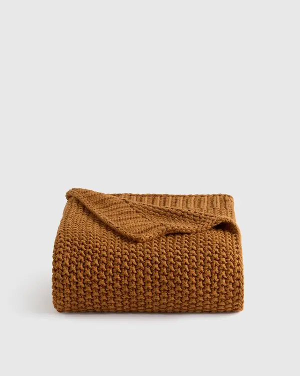 Quince Cotton Fisherman Throw - Amber
