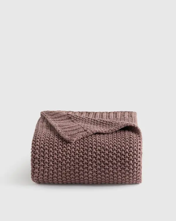 Quince Cotton Fisherman Throw - Fig