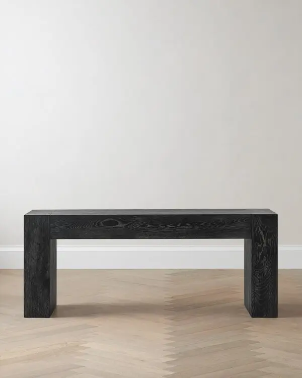 Quince Reclaimed Oak Waterfall Console Table - Black