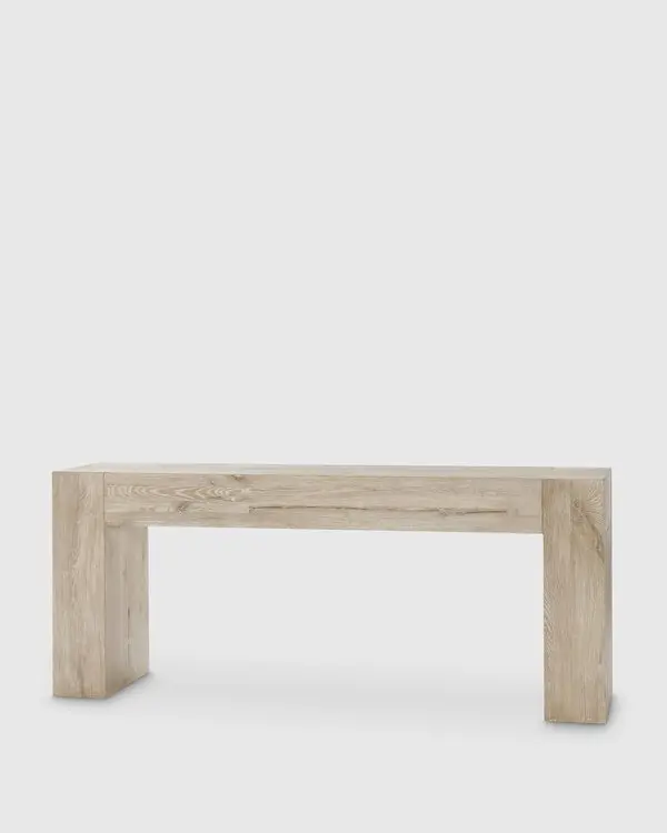 Quince Reclaimed Oak Waterfall Console Table - Washed Cream
