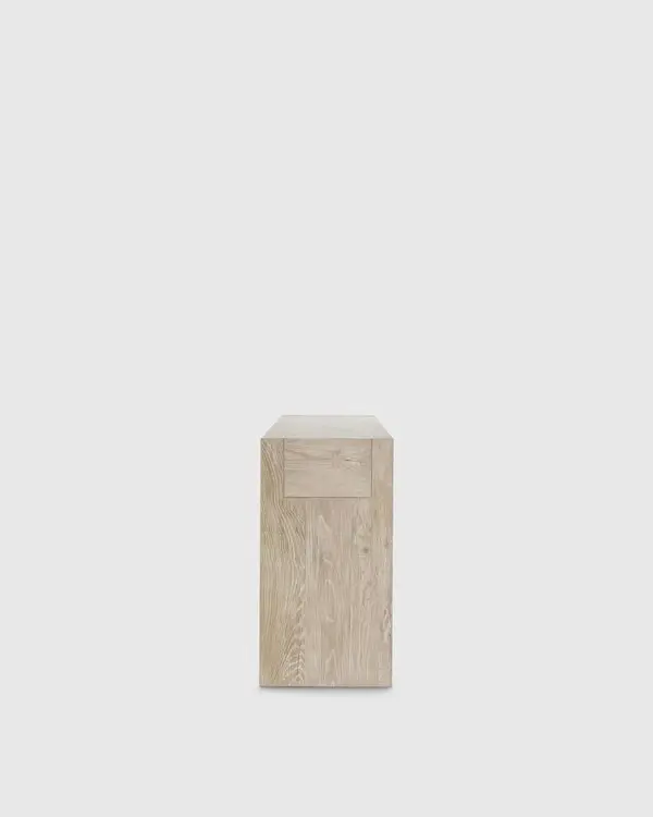 Quince Reclaimed Oak Waterfall Console Table - Washed Cream