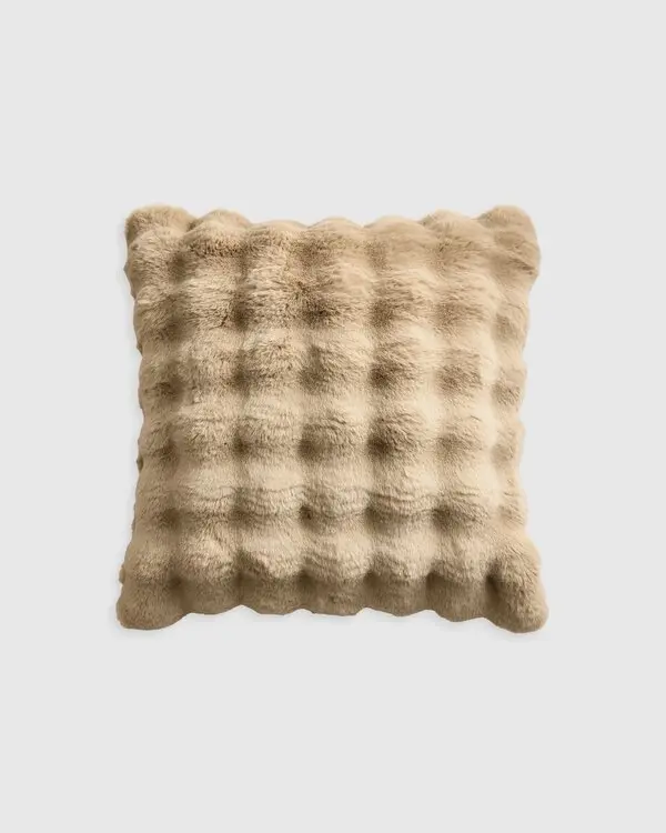 Quince Ruched Faux Fur Pillow Cover