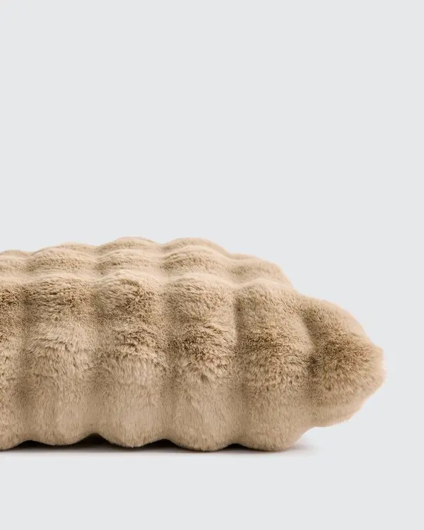 Quince Ruched Faux Fur Pillow Cover