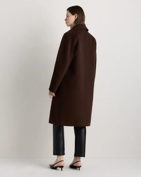 Quince Wool Cashmere Double-breasted Slouch Coat - Dark Chocolate