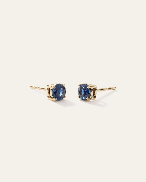 Quince 14k Gold Gemstone Stud Earrings - Blue Sapphire