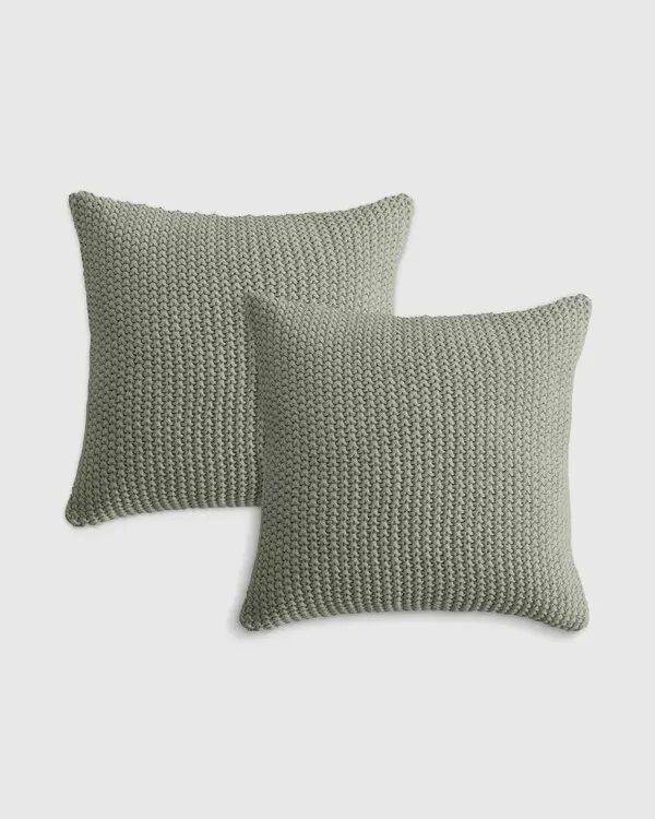 Quince Cotton Fisherman Pillow Cover - Dried Sage